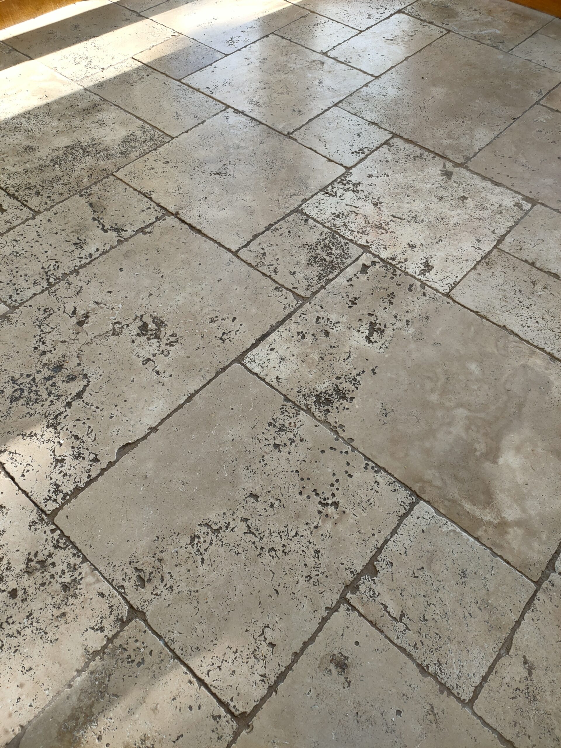 Travertine Kitchen Floor - fresh, clean and looking like new again ...